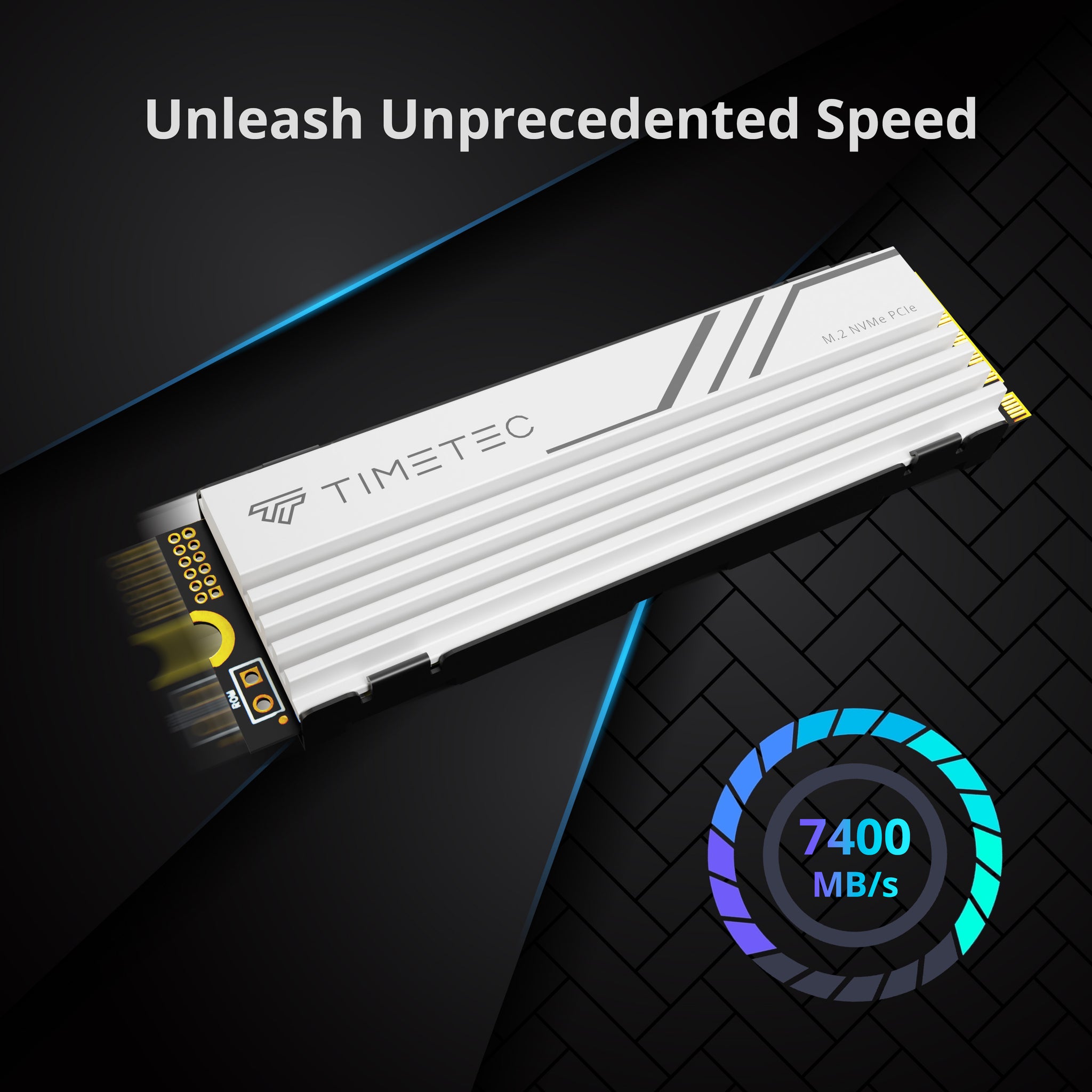 TIMETEC Pro M.2 NVMe PCIe 4.0 SSD with White Heatsink