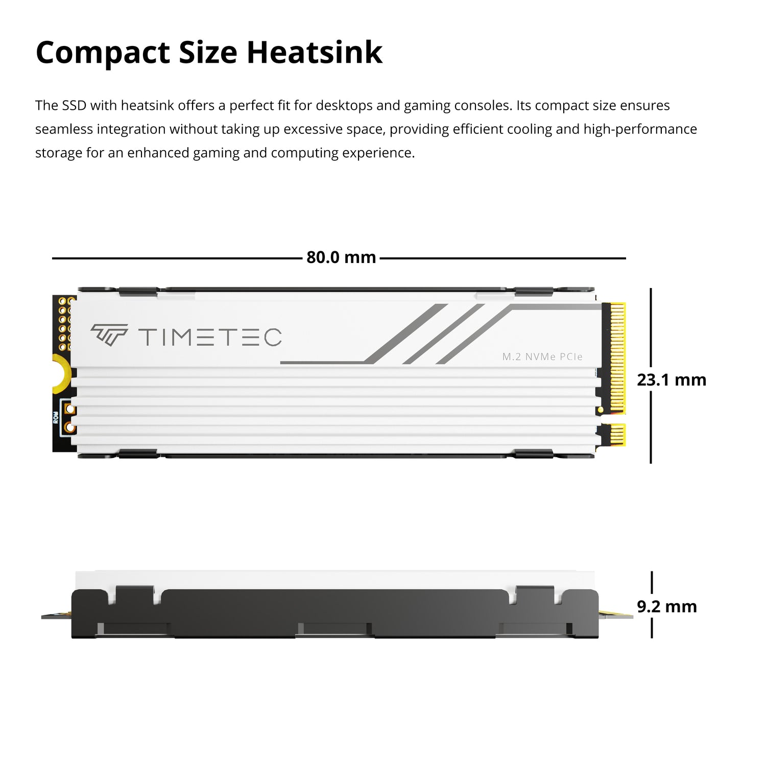 TIMETEC Pro M.2 NVMe PCIe 4.0 SSD with White Heatsink